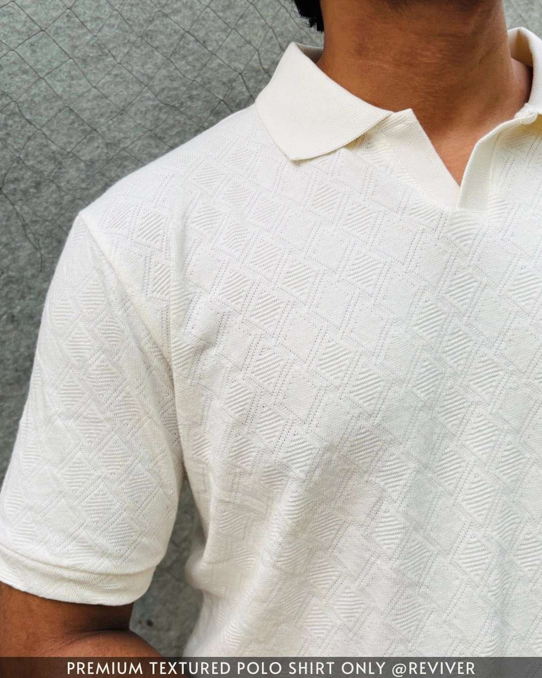 Premium Diamond textured knit polo by REViVER