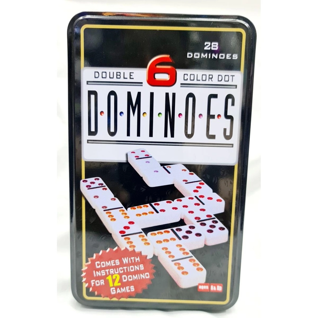 Dominoes Game Double 6 Color Dot Houses With Instructions For 12 Domino ...