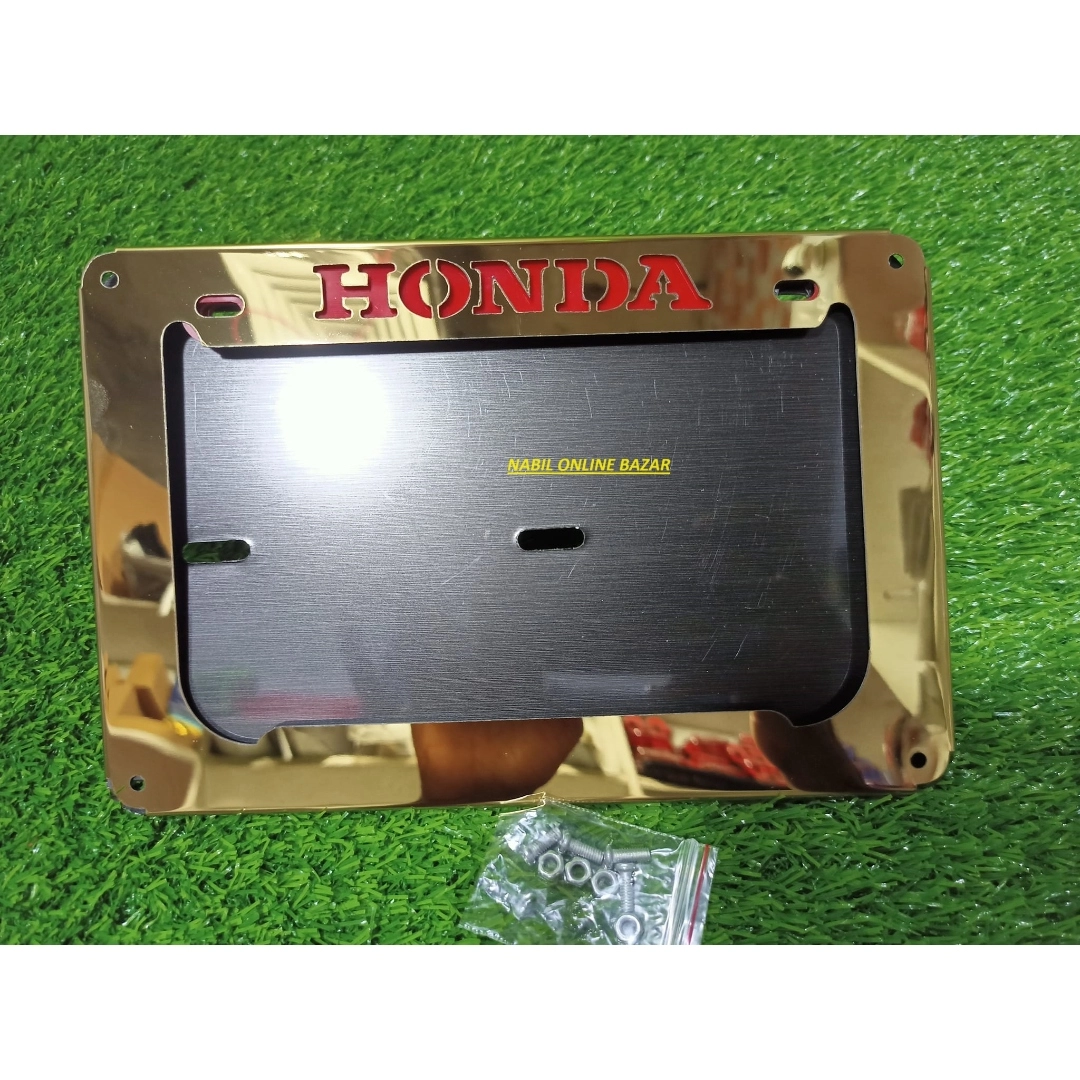 HONDA Digital BRTA Number Plate Frame Golden Colour two Part