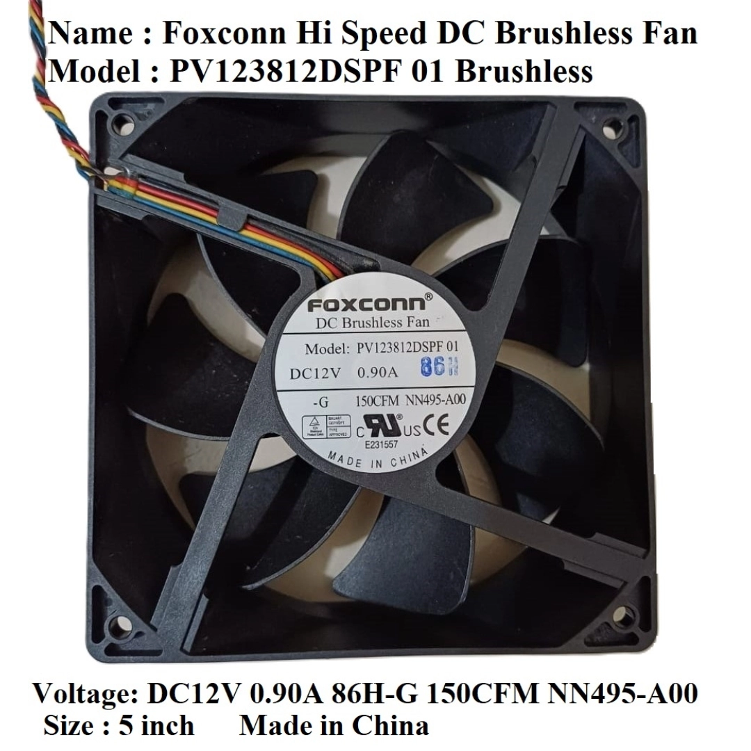 DC Brushless Hi Speed Cooling Fan FOXCONN PV123812DSPF 01 12V 0.90A 5 ...