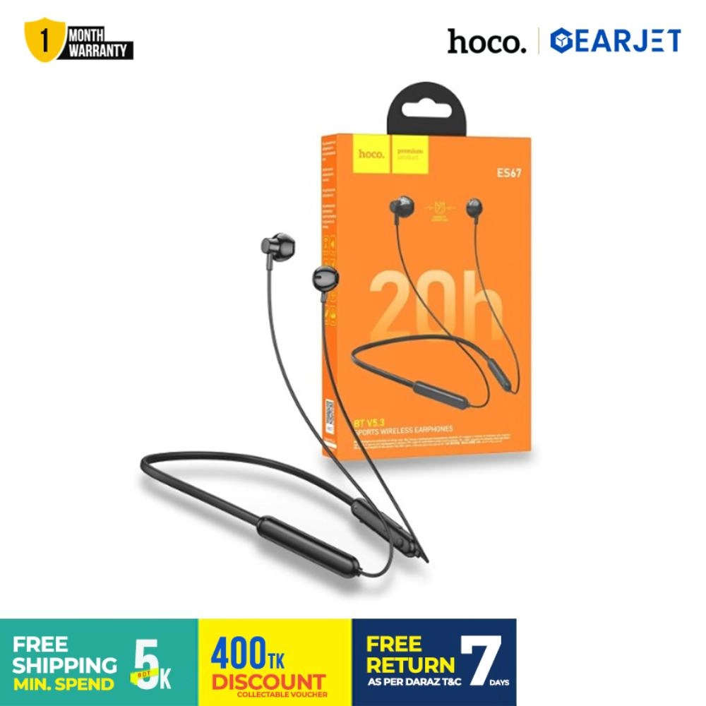 Hoco ES67 Wireless Earphones Neckband Bluetooth 5.3 Magnetic Absorption ...