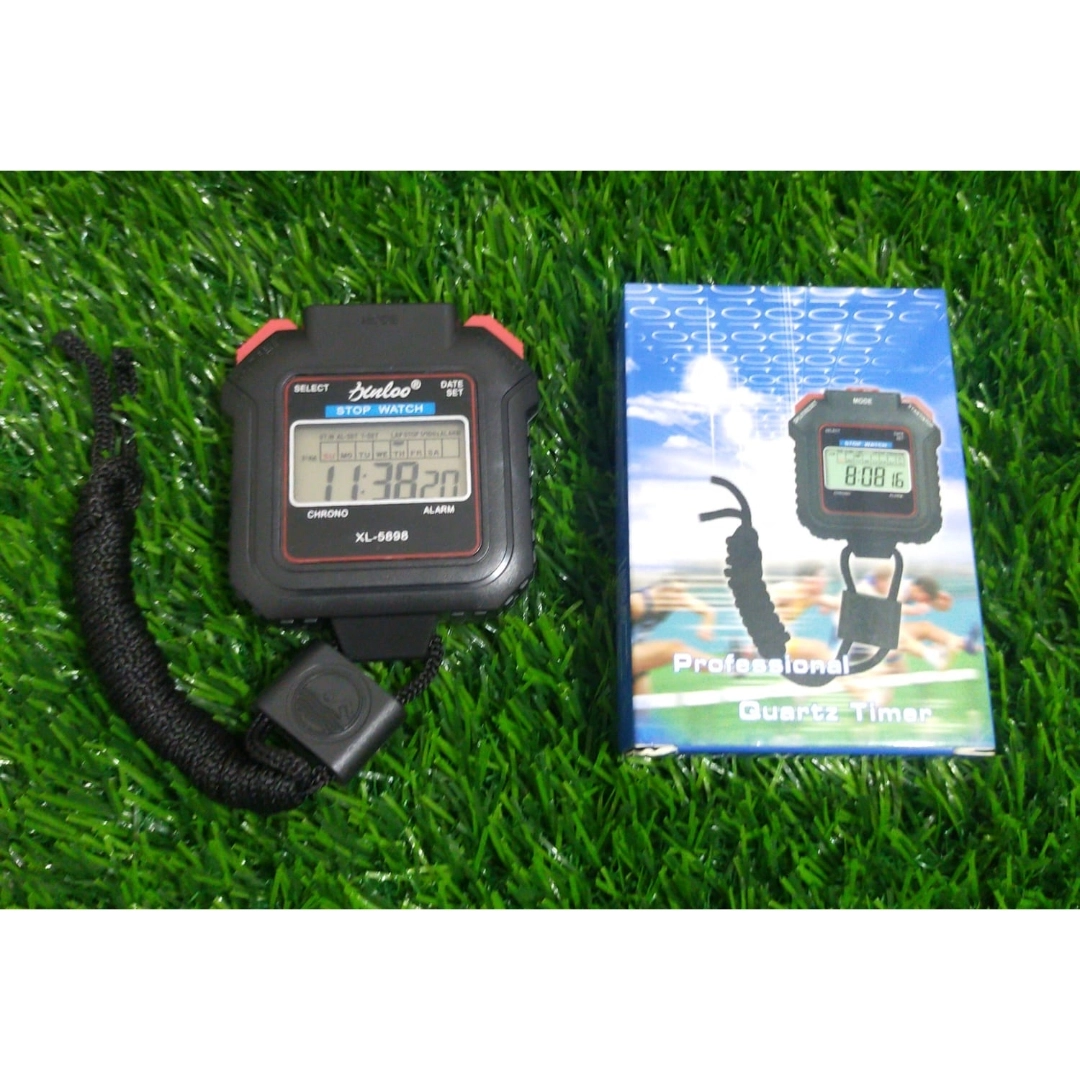Professional Quartz Timer Stopwatch - Black