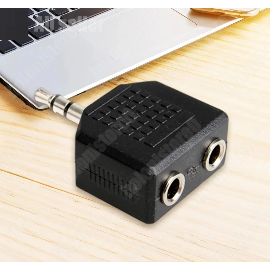 3.5mm 1 to 2 mobile phone music earphone headphone headset audio ...