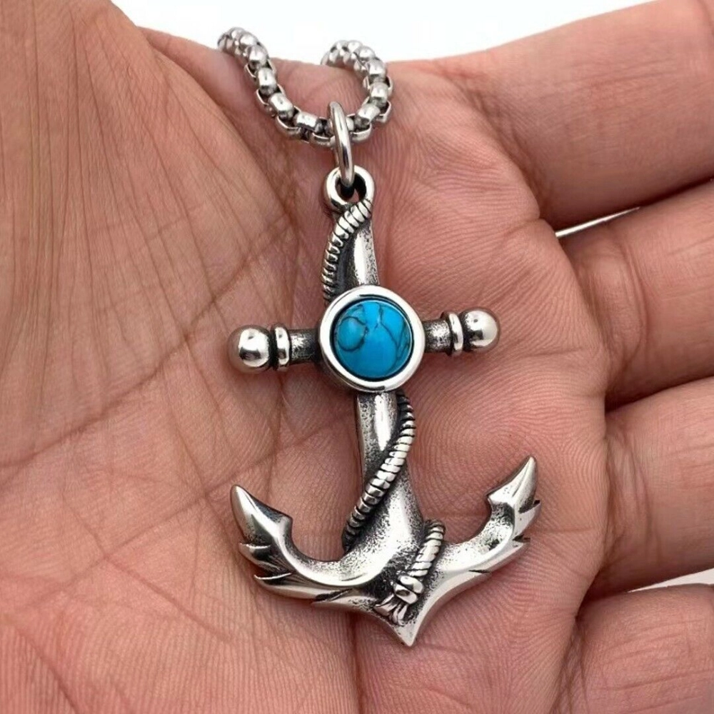 Hip-Hop Style Sweater Chain Retro Feather Wing Shape Necklace For Men