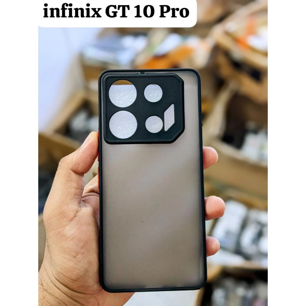 For Infinix GT 10 Pro Matte Finished Smoky Back Case Transparent ...