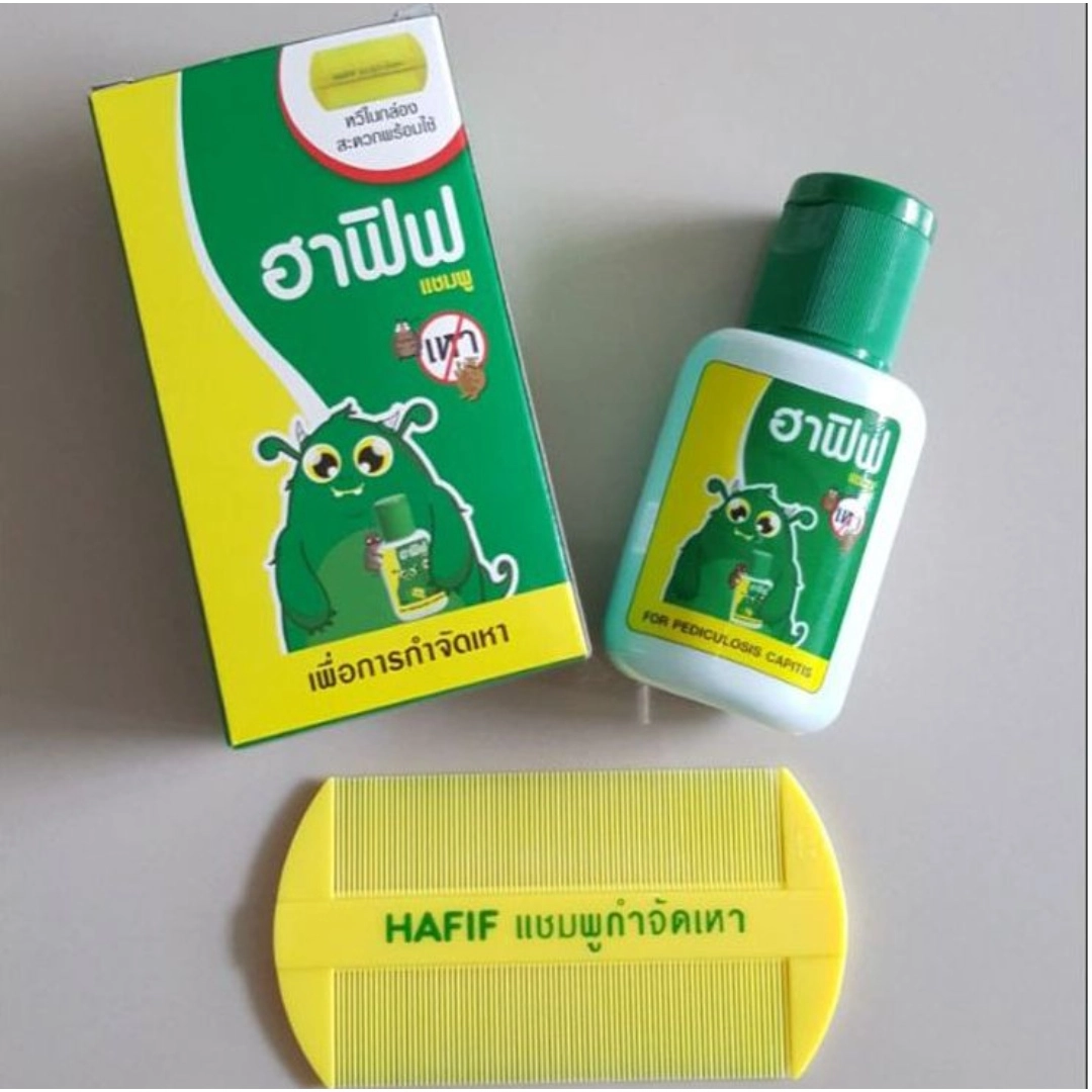 HAFIF Pediculosis Treatment (Anti Lice) Shampoo with Comb – 50 ml, Thailand