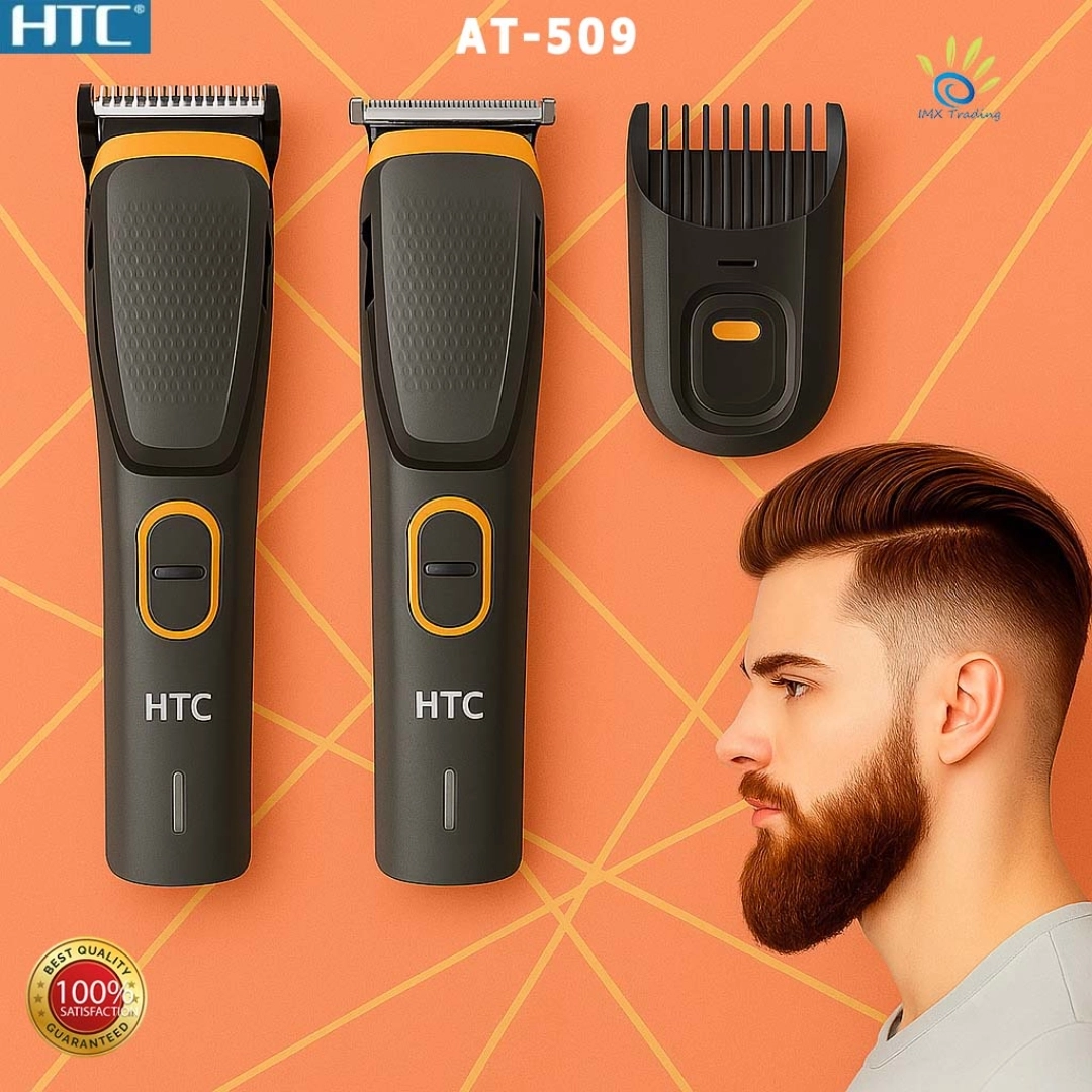HTC AT-509 Black Cordless and Rechargeable Hair and Beard Trimmer ...