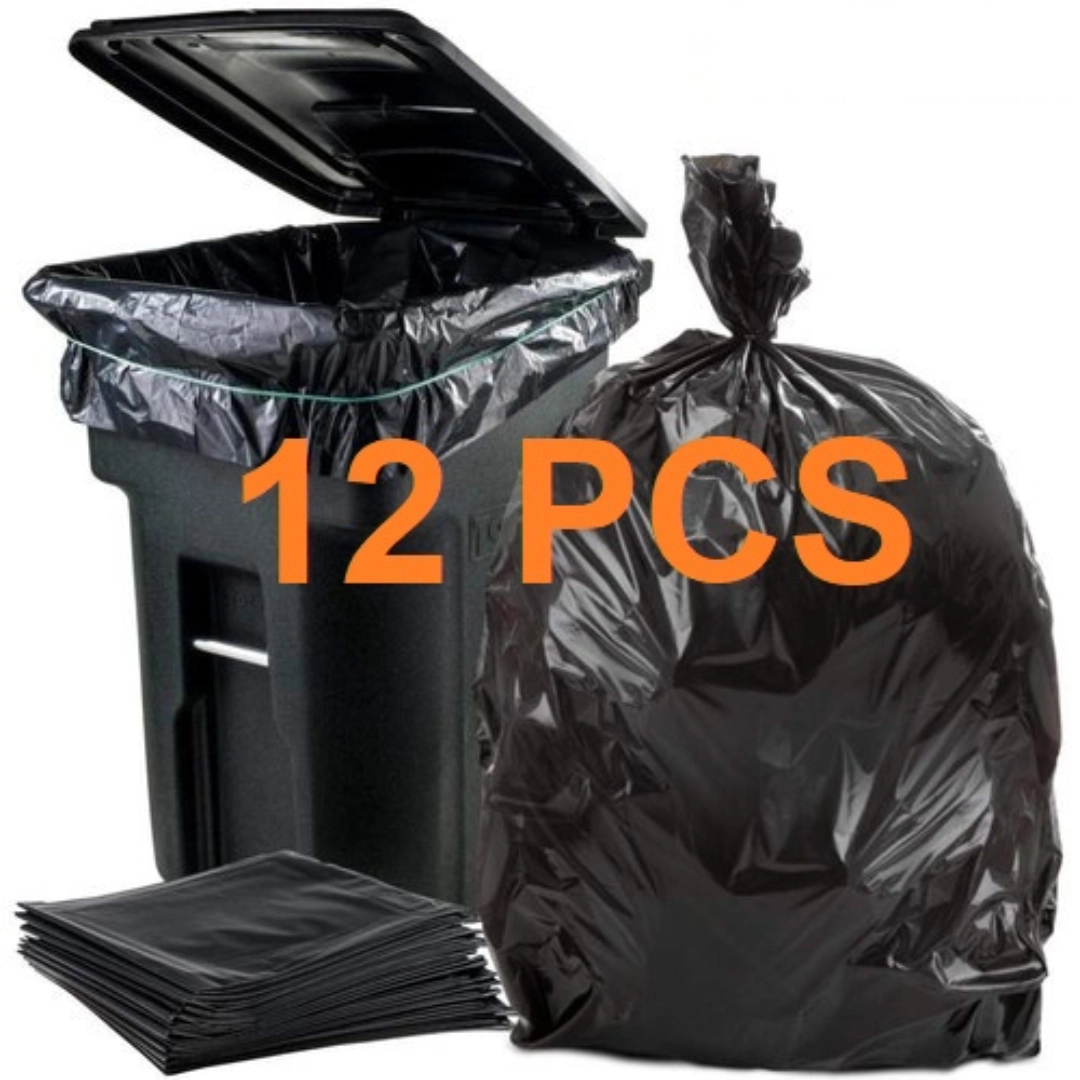 12PCS Black (24" X20") Trash Bag / Poly Bag / Garbage Bag / Moyla Felar ...