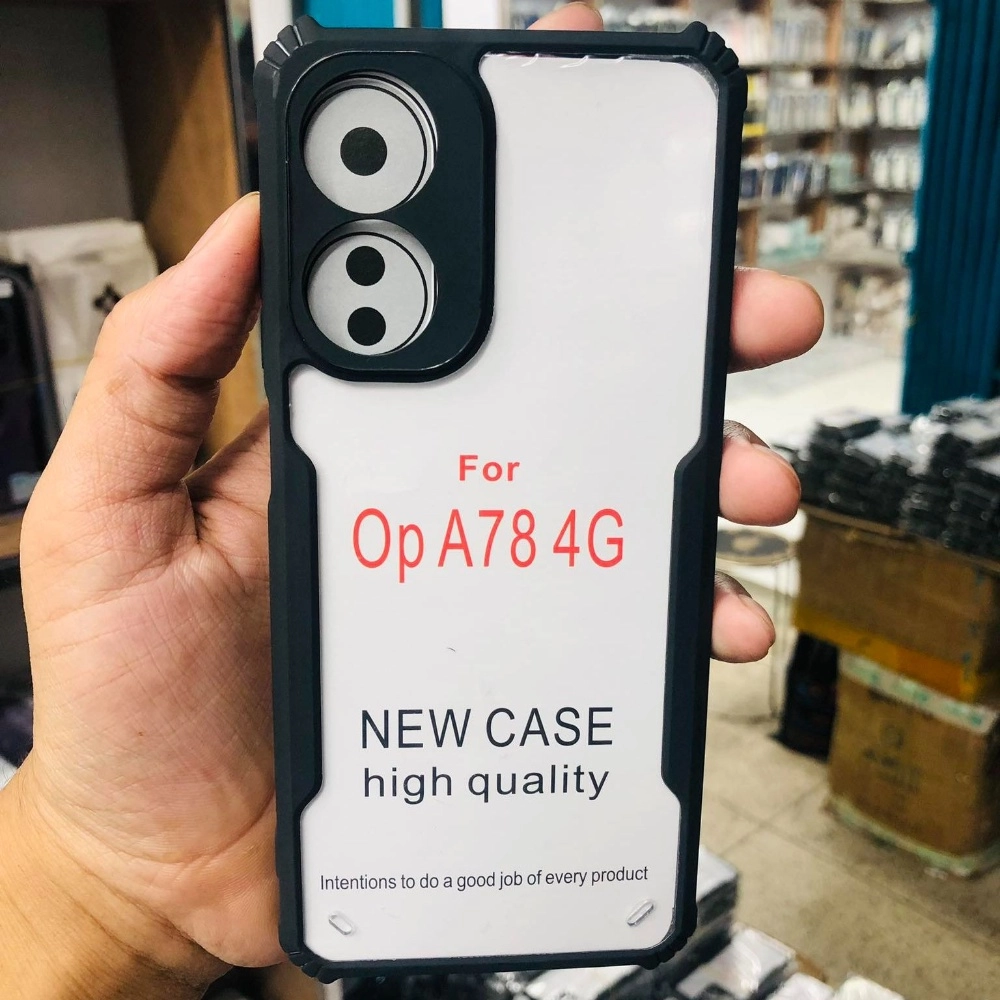 For Oppo A78 4G Cover Edge-Reinforced Shockproof Cushion Back Clear ...