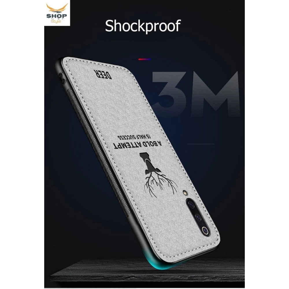 For Xiaomi Mi CC9E - Luxury Soft Fabric+PU Leather Hybrid Case Cove