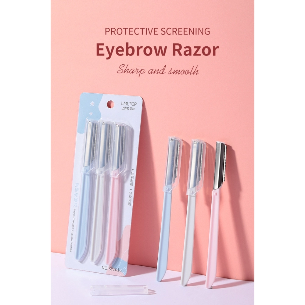 LMLTOP 3pcs Stainless Steel Eyebrow Razor Set High Quality Face Razors ...