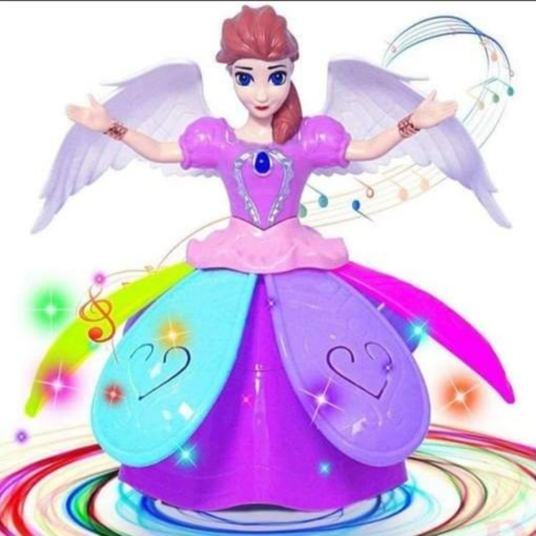 Princess Music Dancing Doll & Rotating Angel Girl Flashing Lights with ...