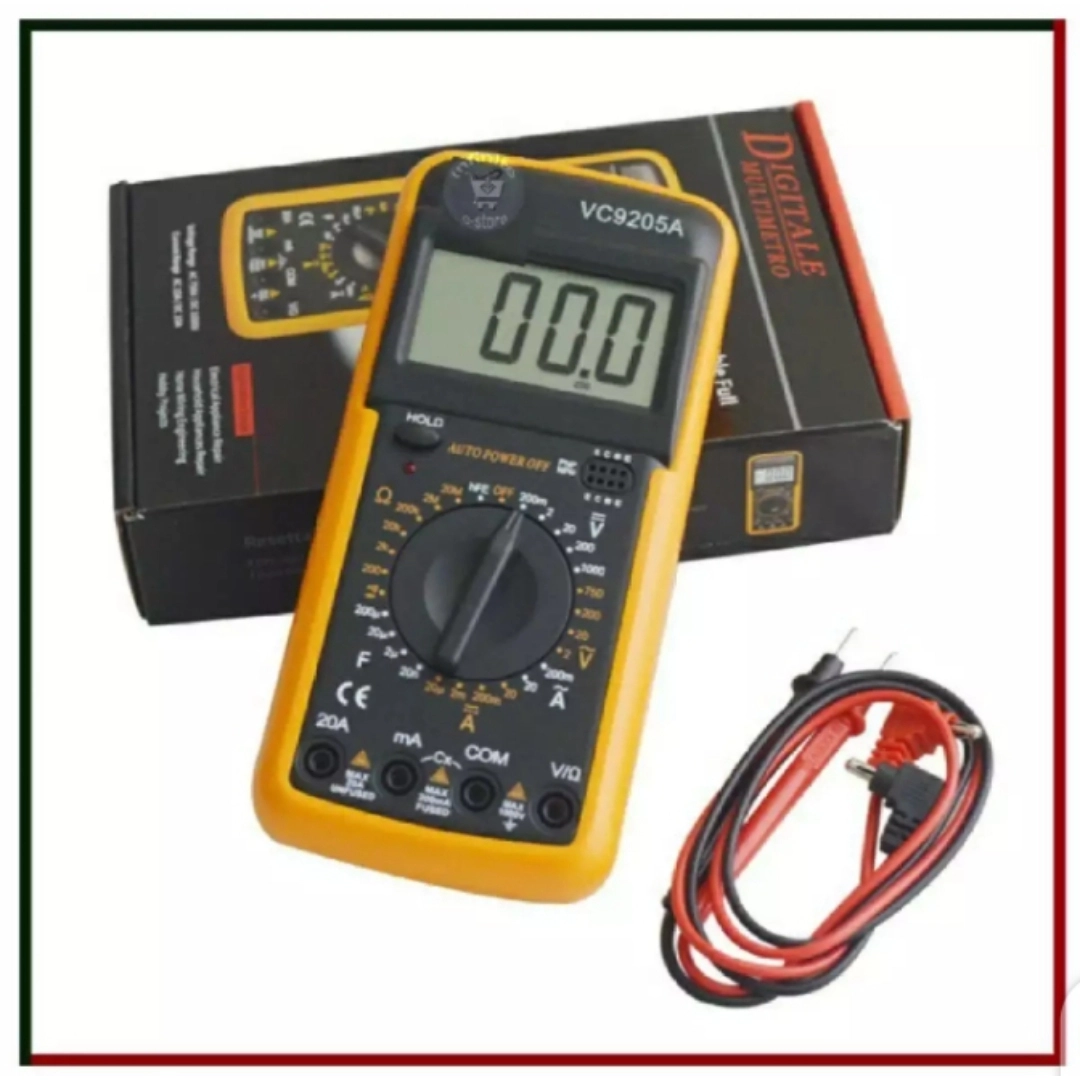 Digital Multimeter 9205A Volts Amps Resistors Ohms Transisor Tester