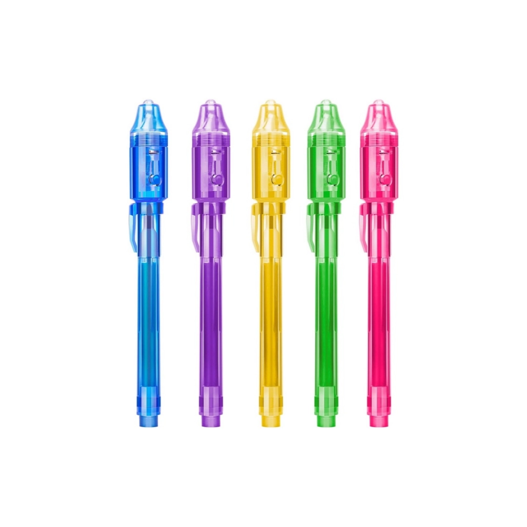 Invisible Ink Magic Pen Set with UV Pen Light - 5 PCS