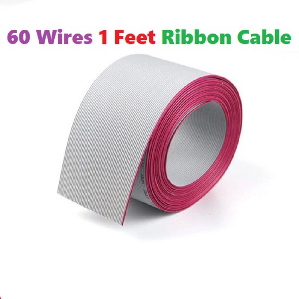FLEX Ribbon Cable 60 Wire 1 Feet 1.25mm GPIO Extension Flat Gray 60 Wire Cable Ribbon Flex Cable ...