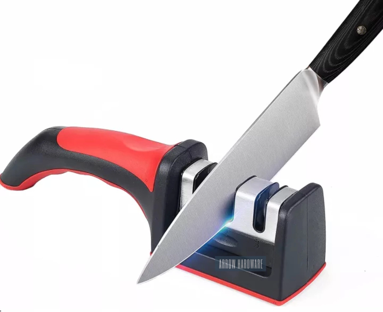 3-Stage Multi-Functional Kitchen Knife Sharpener – Manual Stainless ...