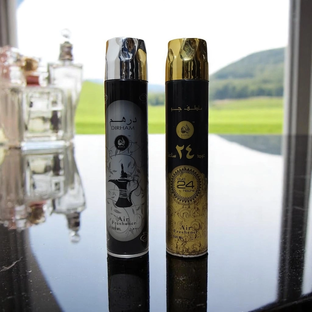 Hadia Perfumed Arabic Room Spray Dirham & Oud 25 Hours 300ml x 2 for ...