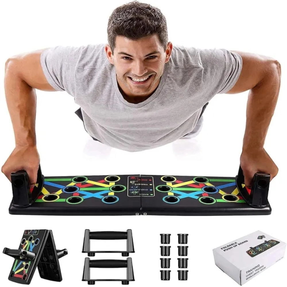 Adjustable Pushup Board 9 in 1 Foldable Multi Position Body Building ...