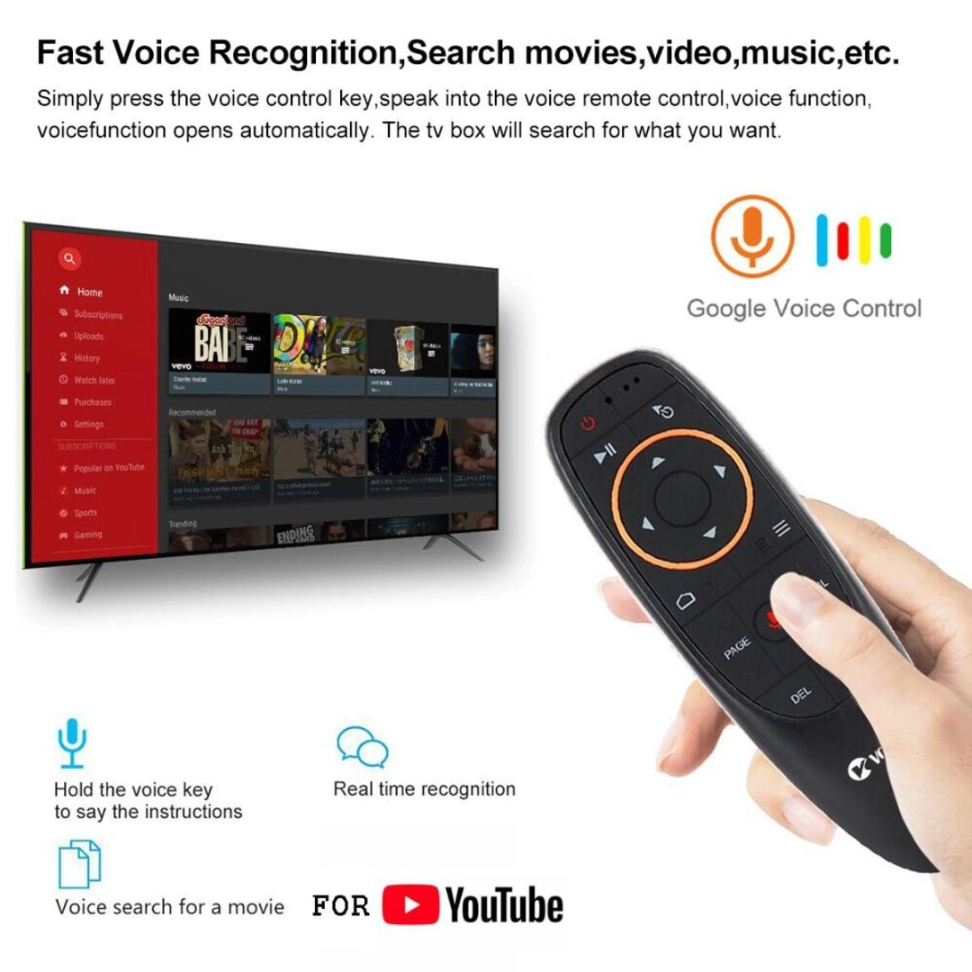 Voice Remote for Android TV Box, Smart TV, Air mouse G10S