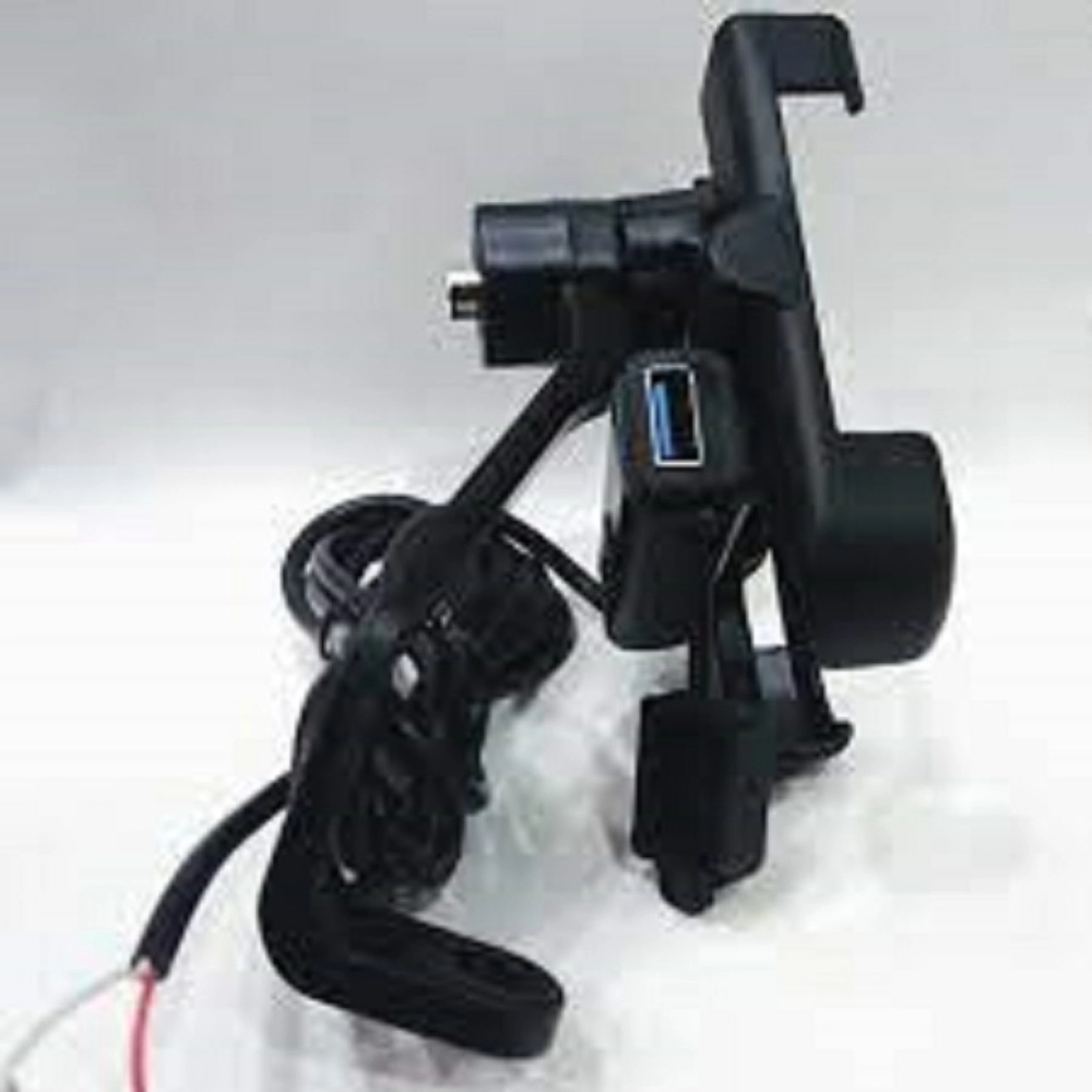 Motorcycle Phone Holder with USB Charger 360 Rotation Bike Mobile ...