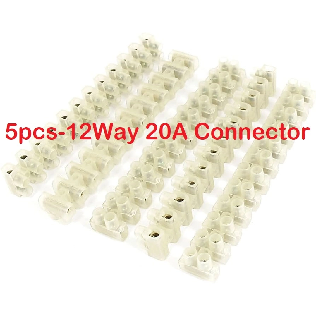 5pcs-20Amp 12 Way Electrical Cables Joint Terminals AC 220V 20A 12 ...