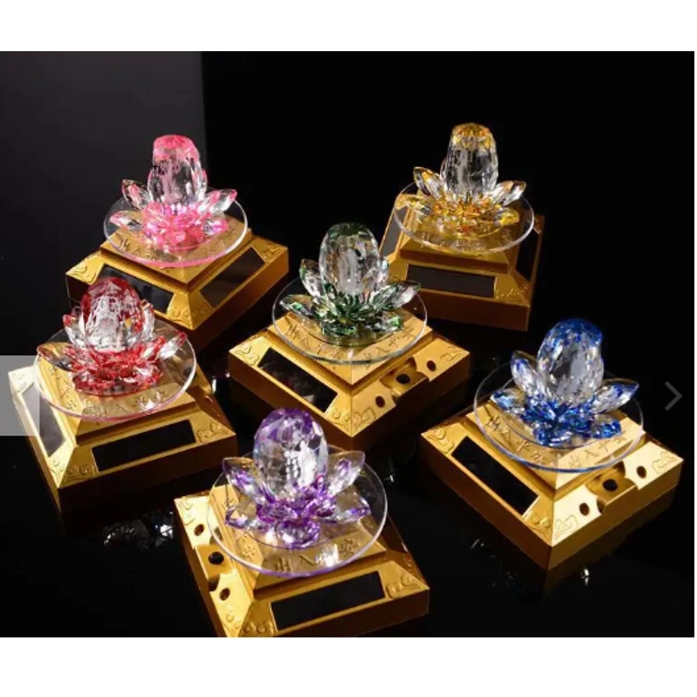 Engraved Large Solar Crystal Goddess of Mercy Avalokitesvara Lotus ...