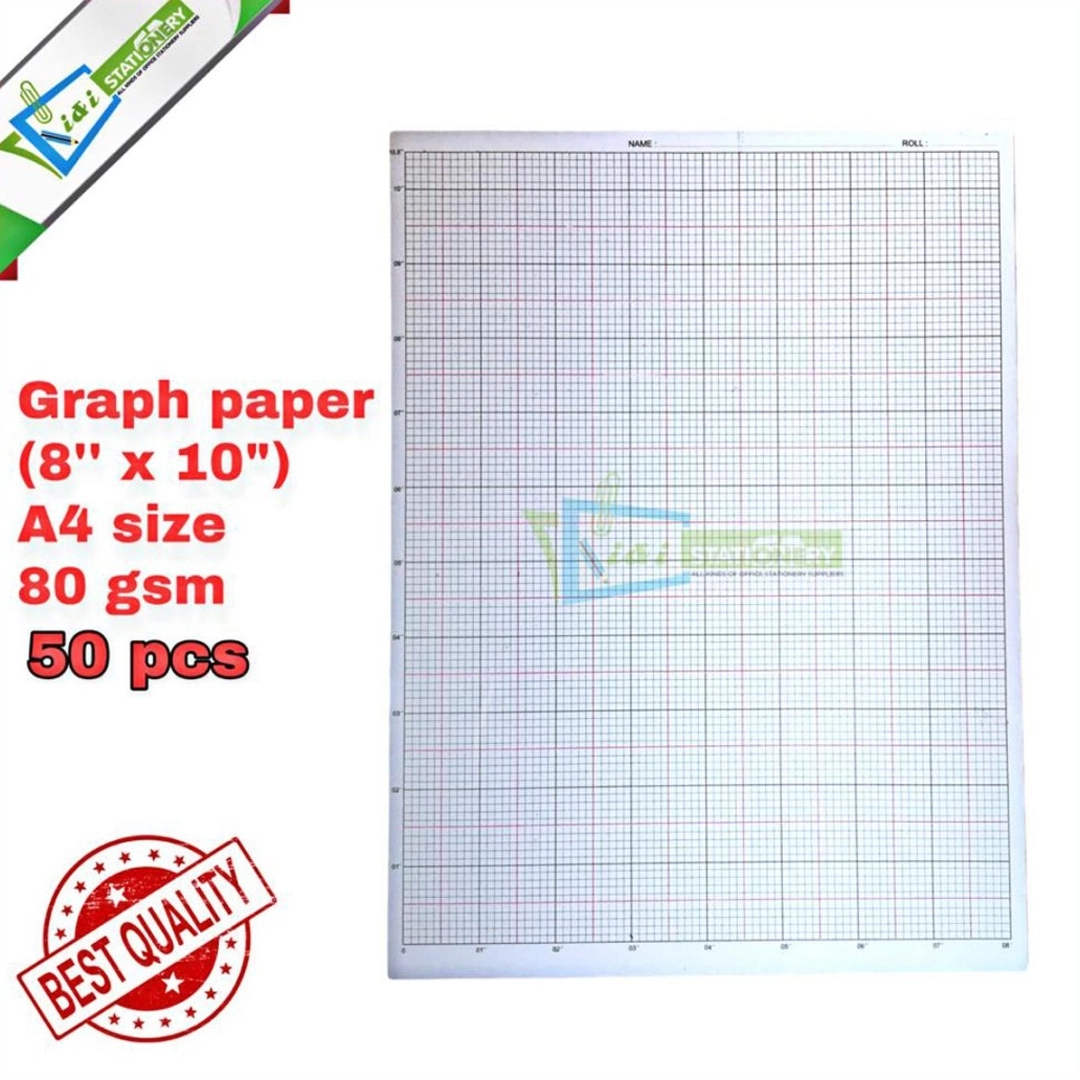 Graph Paper (8'' X 10'') A4 Size - 80Gsm Paper 25Pcs Or 50Pcs Or 100Pcs