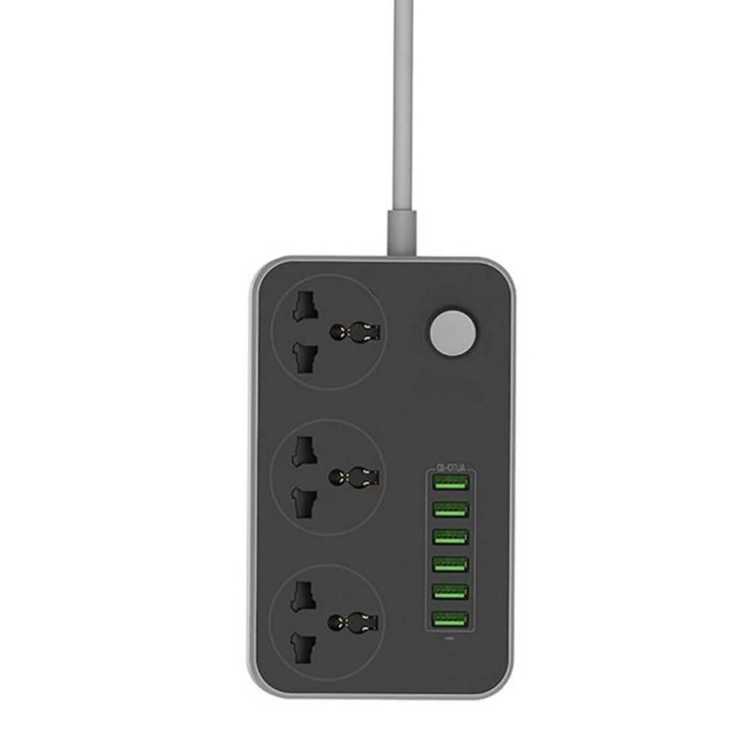Multi plug 3 Socket with 6 USB Port Power Strip