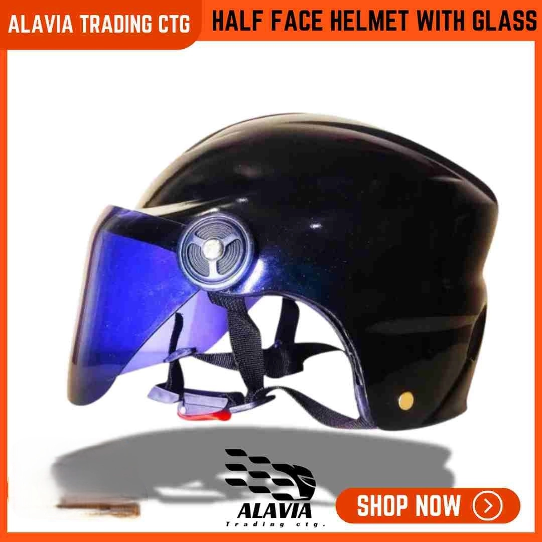 Black Half Face Helmet – Cap Style Bike Helmet With Sun Protection ...