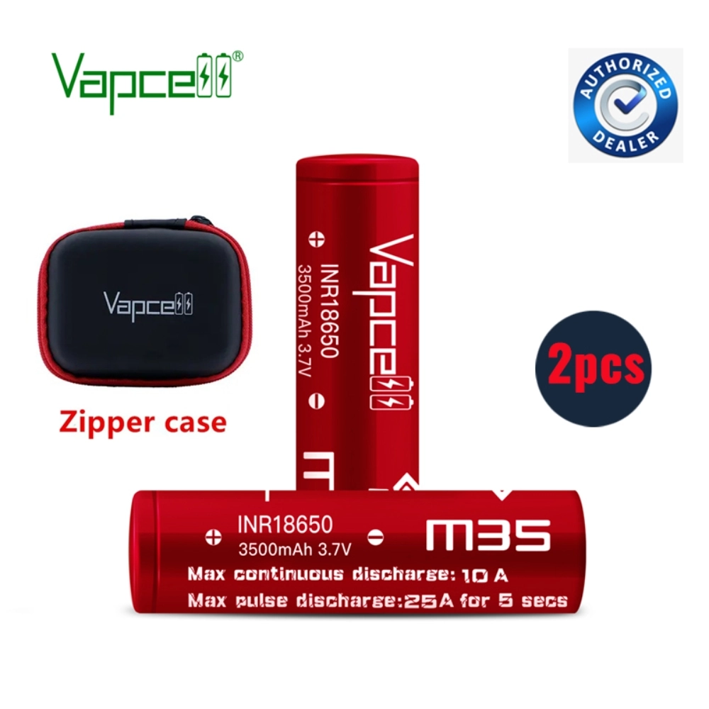 Vapcell 3.7V 18650 M35 3500mah 10A/25A Battery For Power Bank and other ...