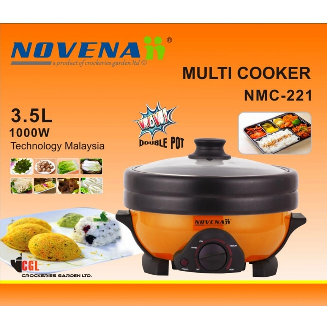 Novena Multi Cooker Double Pot Multi cooker, Electric Curry Cooker With ...