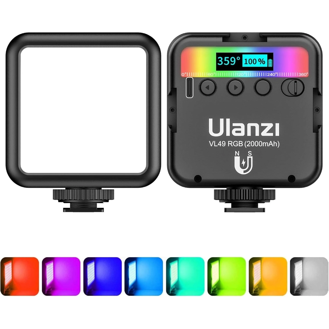 Ulanzi Vl49 Rgb Led Light Mini Rgb Color Camera Camcorder Light Pocket ...