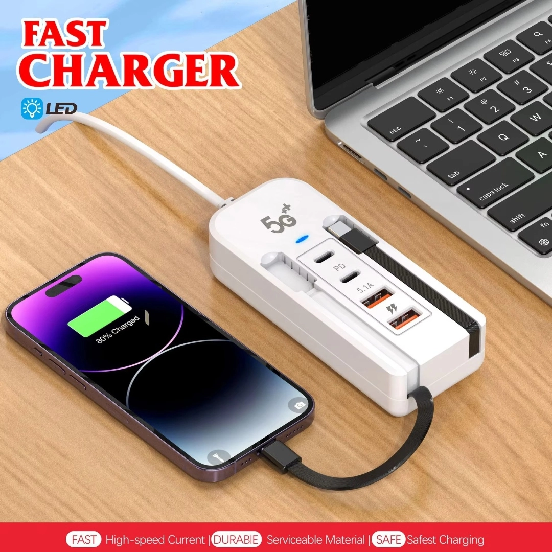 ⚡ 66W Multi-Function Fast Charger | 2PD + 2USB | Type-C, Micro & PD ...