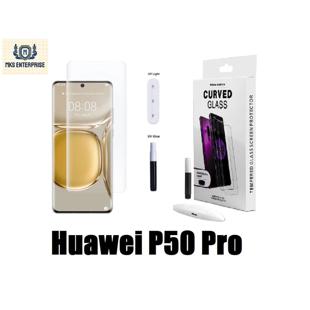 Huawei P50 Pro Full HD Curved Edge Liquid UV Tempered Glass Screen ...