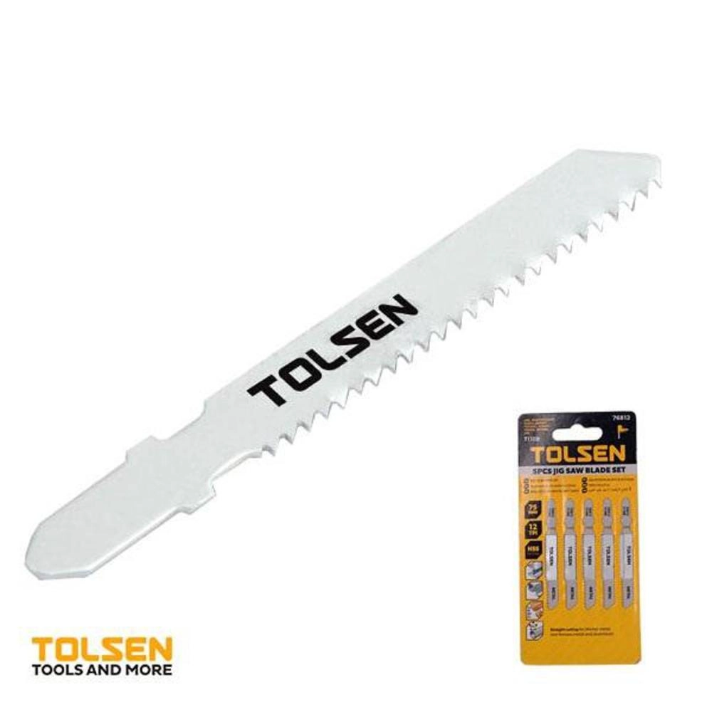 TOLSEN 5Pcs Industrial Jigsaw Blades Set T118B (Metal) (75mm 12 TPI ...