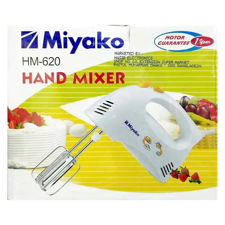 Miyako Electric Egg Beater and Hand Mixer HM-620 - White Miyako ...