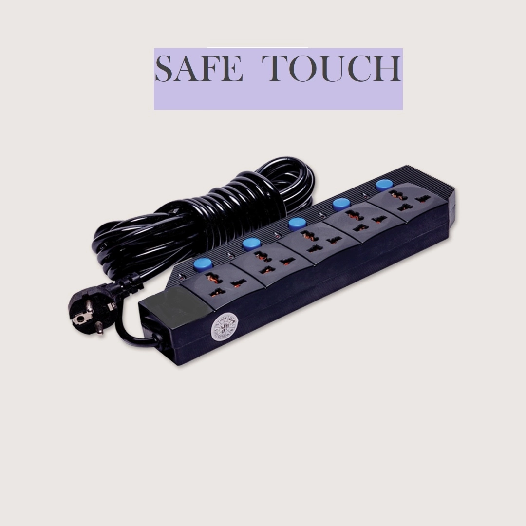 SAFE TOUCH ST-512 Multiplug 5 Port Extention Socket 2Y/6 Feet Cable