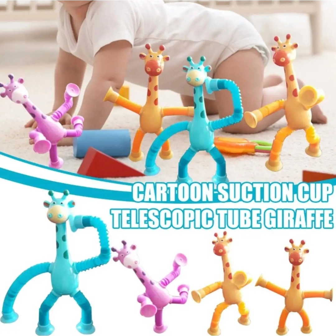 Pop Tubes Sensory Suction Cup Plastic Toy Deformable Novelty Telescopic ...