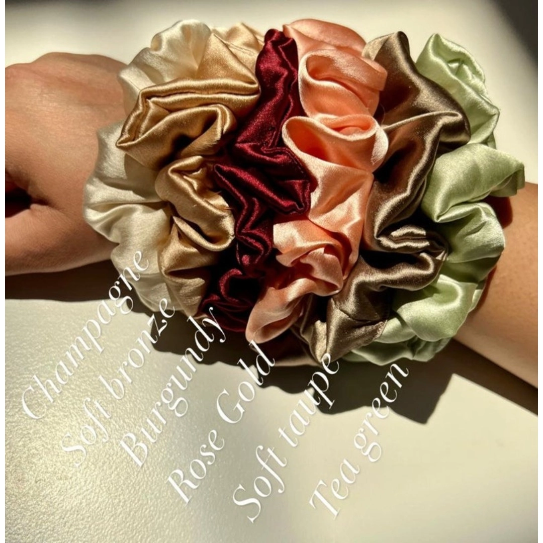 4 Pcs Silk Scrunchie Hair Band Bracelet For Girls