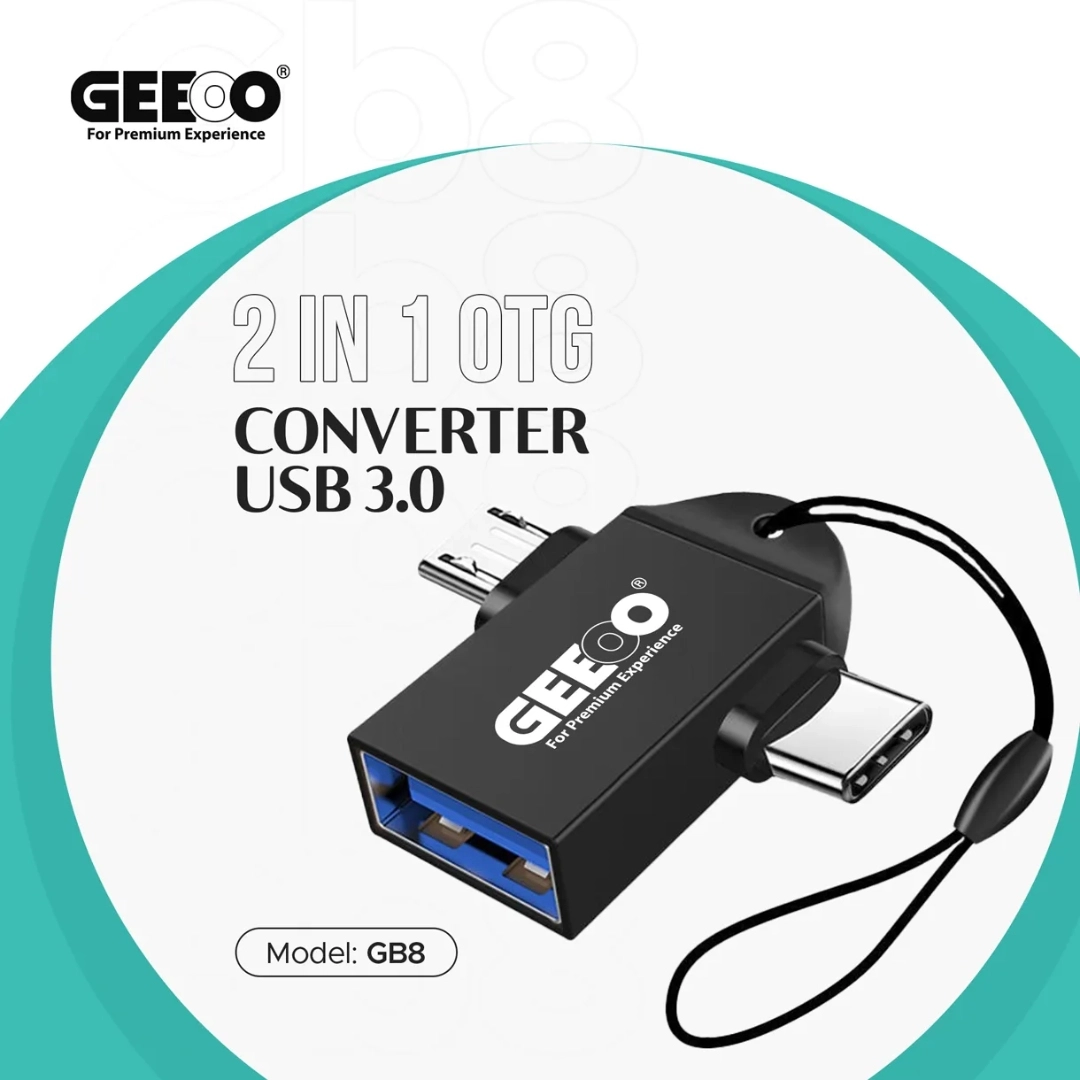 GEEOO GB-8 2 In 1 OTG Adapter Plug & Play OTG Type C Cable MicroUSB to ...