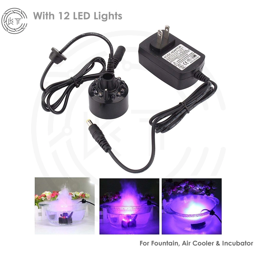 Ultrasonic Mist Maker Fogger Humidifier with 12 LED Lights – 24V ...