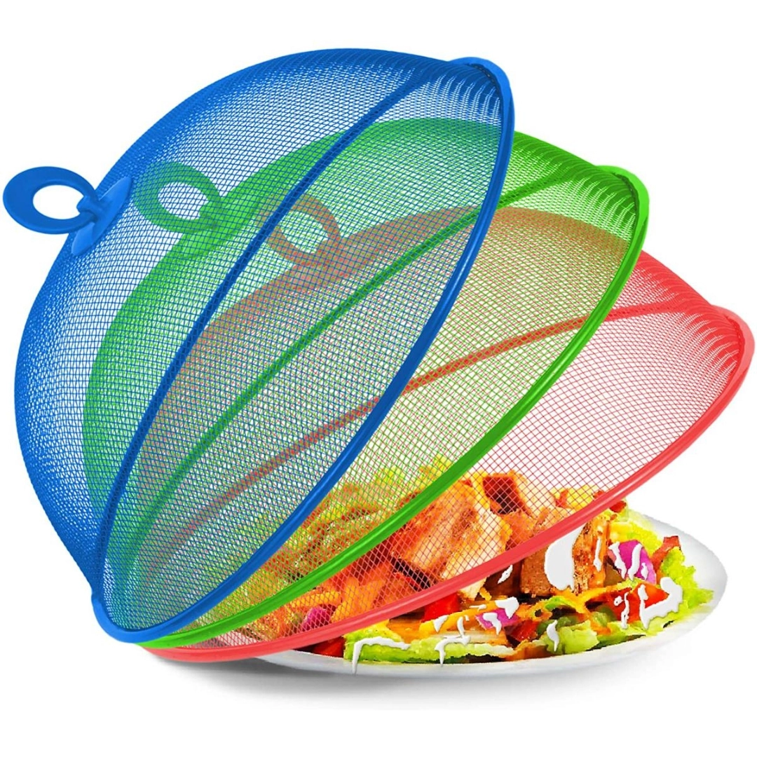 3 Pcs Round Metal Mesh Food Cover Reusable Food Cover Net Keep Out ...