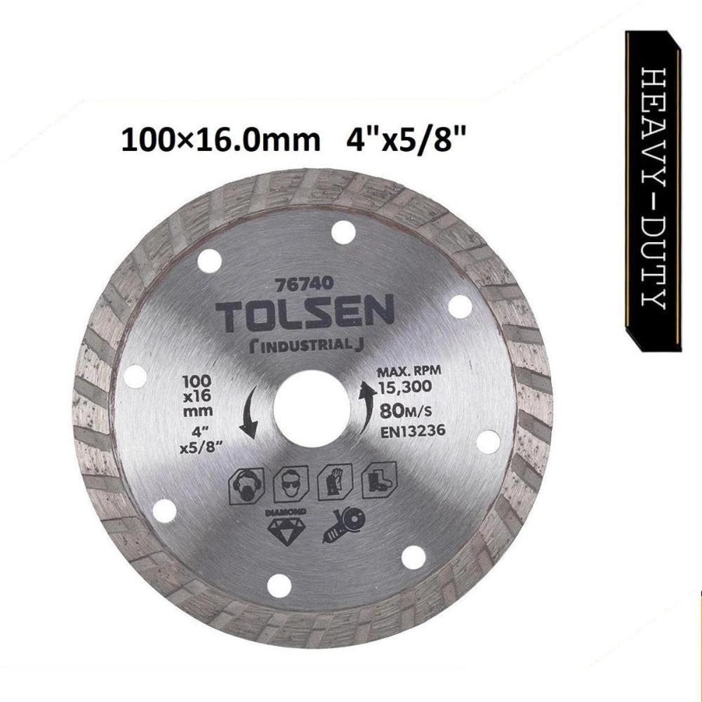 TOLSEN Diamond Cutting Disc 100mm-16.0mm 4"x5/8" Industrial Grade for ...