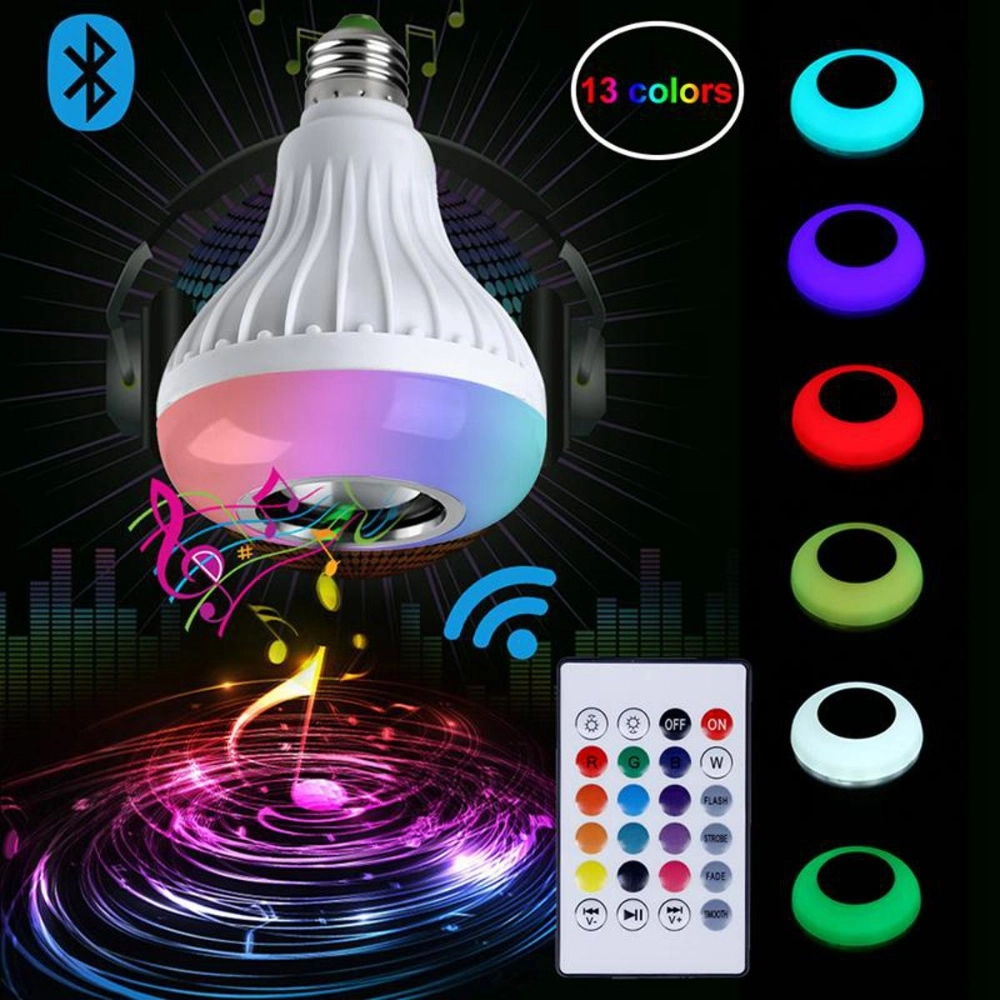 Smart Led Remote Control Bluetooth Speaker Music Bulb - AC, RGB remote ...