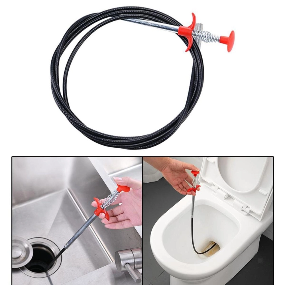 160cm Spring Pipe Dredging Tools Drain Snake/Cleaner Sticks Clog ...