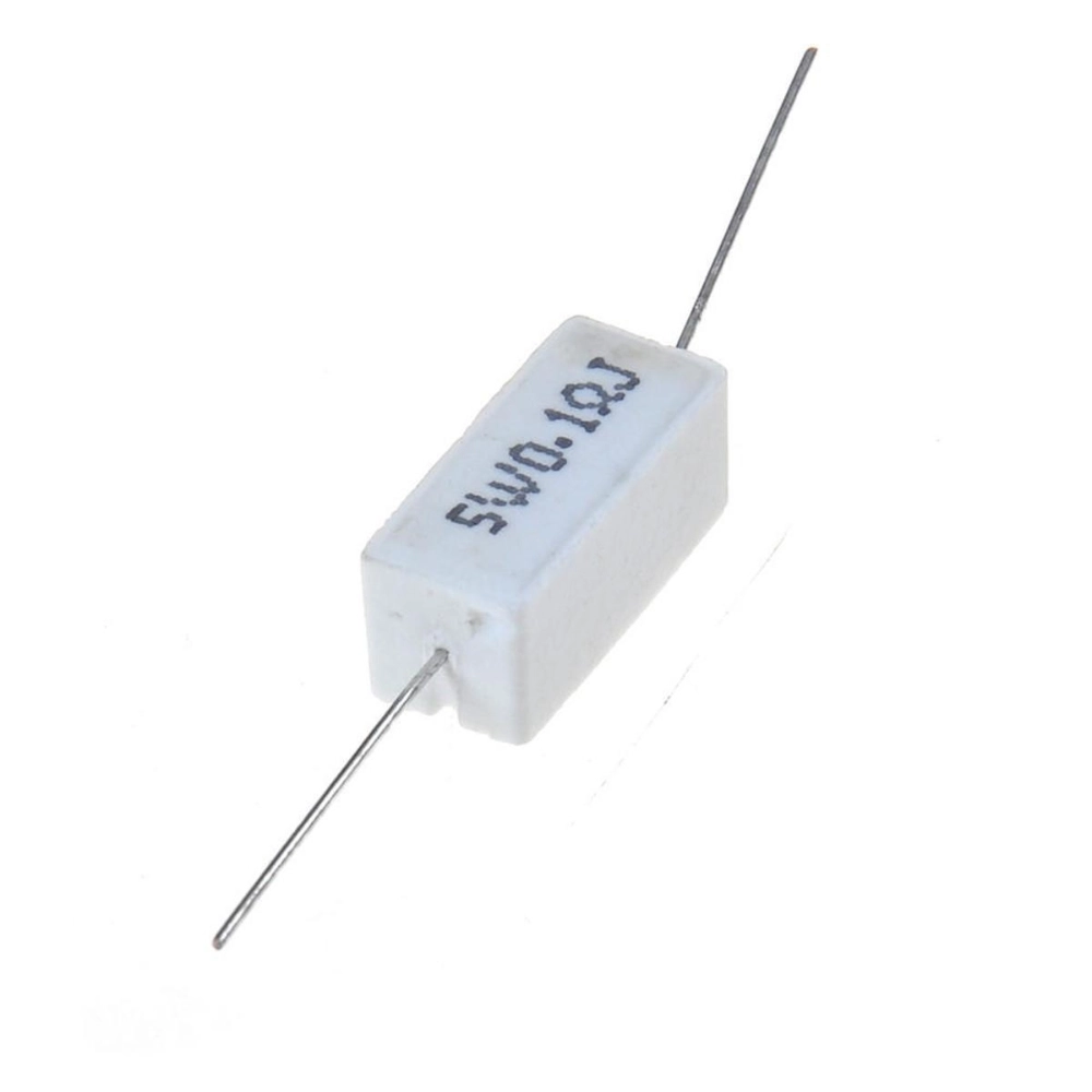 5Pcs- 5Watt 0.1 Ohm WIREWOUND 5W 0.1 Ohm Ceramic Cement Power Wirewound ...