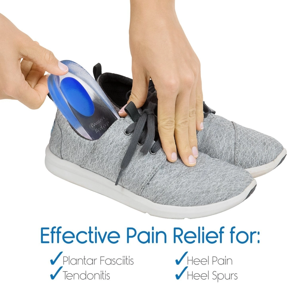 Gel Heel Cushions for Heel Pain Relief (1 Pairs) Plantar Fasciitis Heel ...