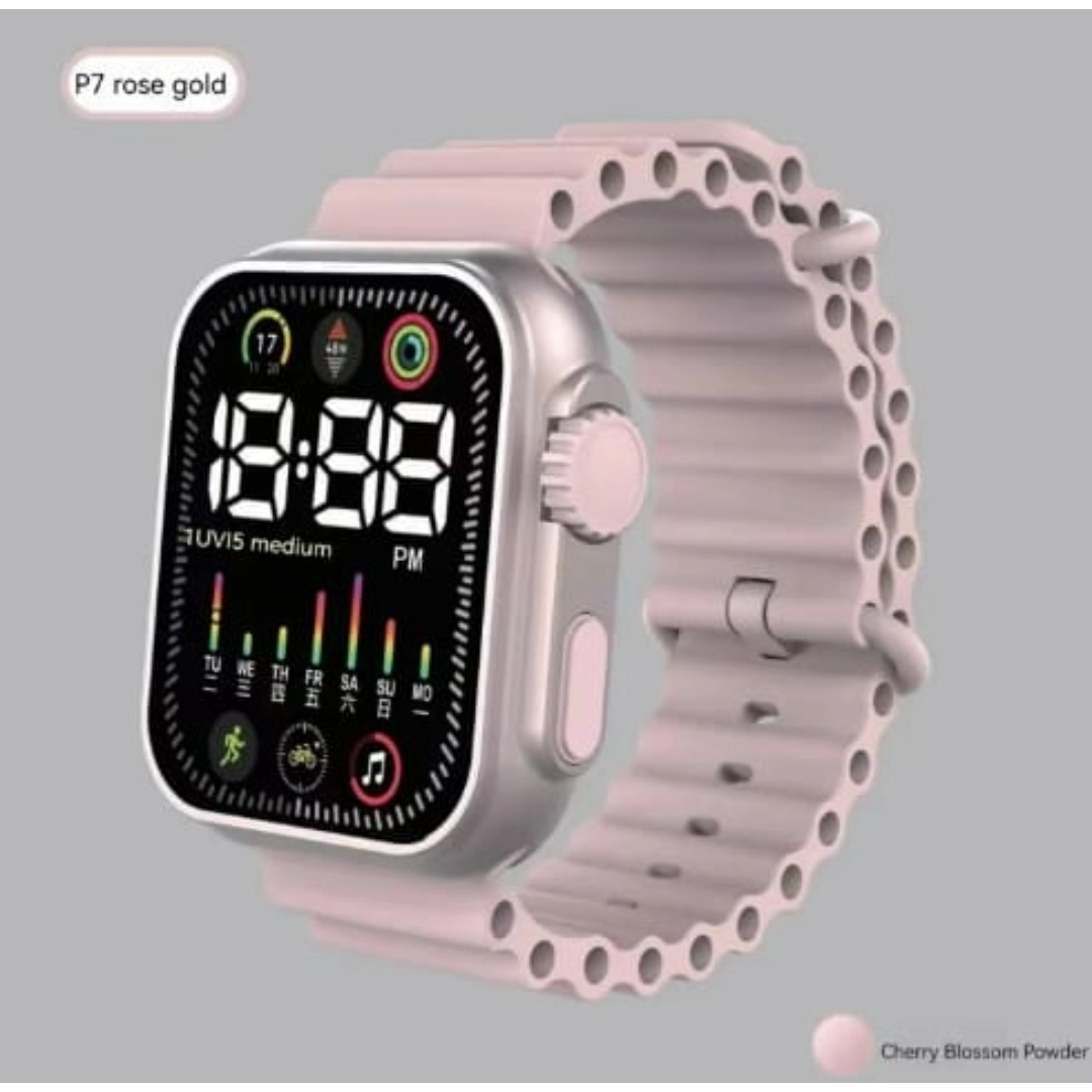 LED electronic watch P7 rose gold marine band fashion digital sports ...