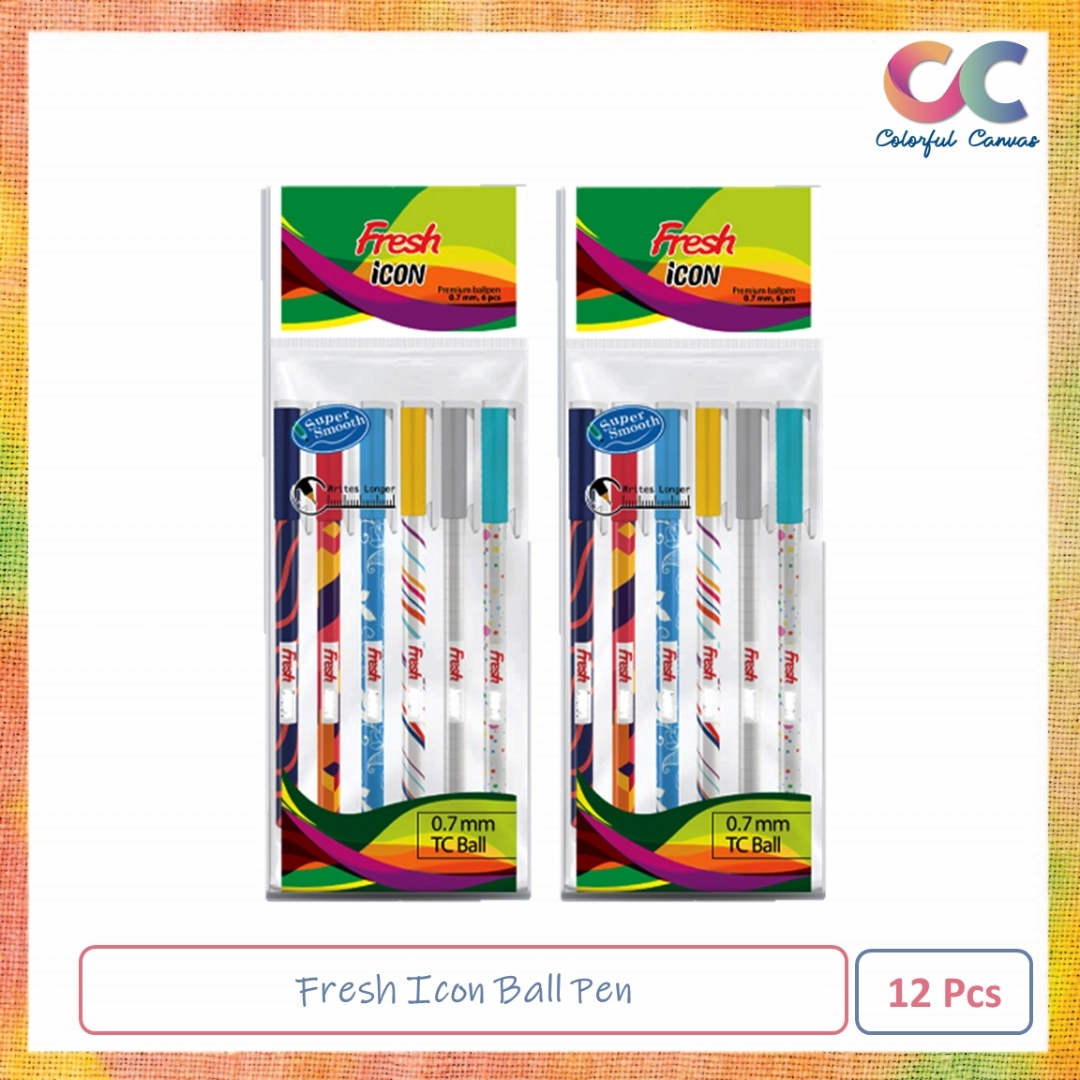 Fresh Icon Ball Pen 6 Pcs 2 Pack