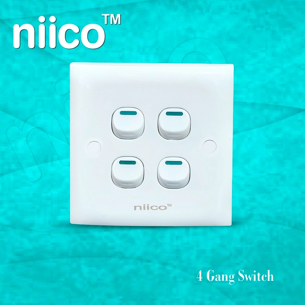 Niico Classic 4 Gang 1 Way Wall Switch (5 Year Warranty)